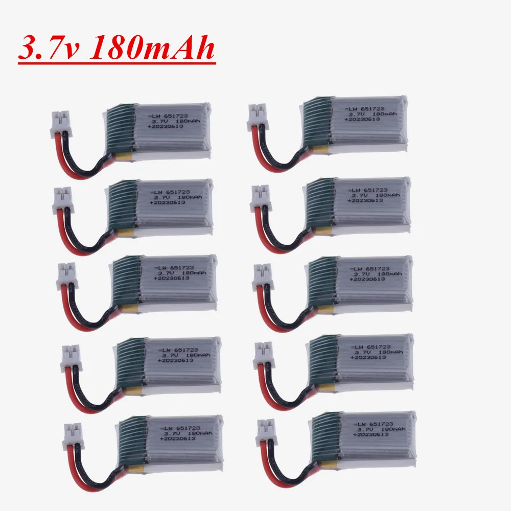 1-3-5-10Pcs-3-7v-180mah-651723-LIPO-Battery-For-JJRC-H36-E010-E010C ...