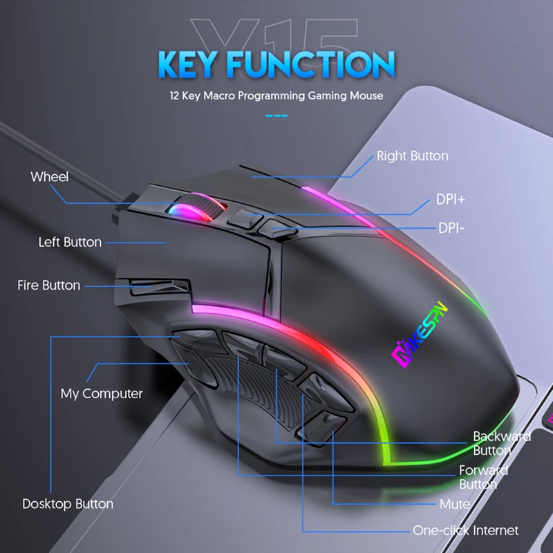 Wired-Mouse-Gaming-Mouse-Glowing-Wired-Mouse-1-8-Line-Length-12-Buttons ...