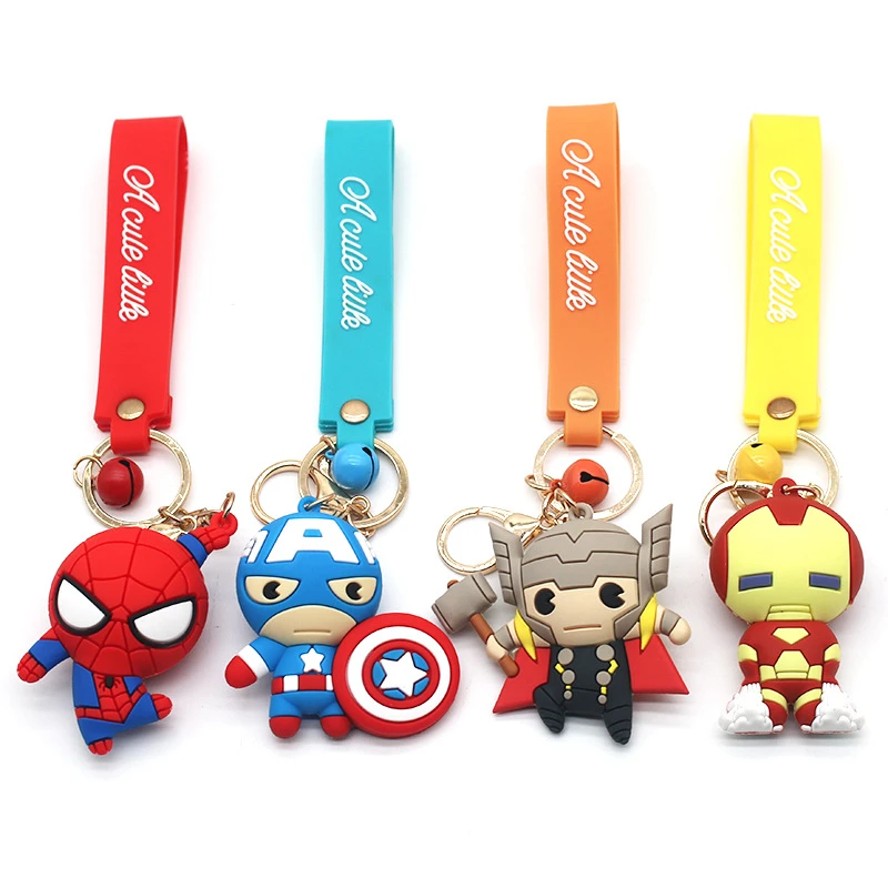 Free Shipping Marvel Avengers Key Chains Cartoon SpiderMan Iron Man ...