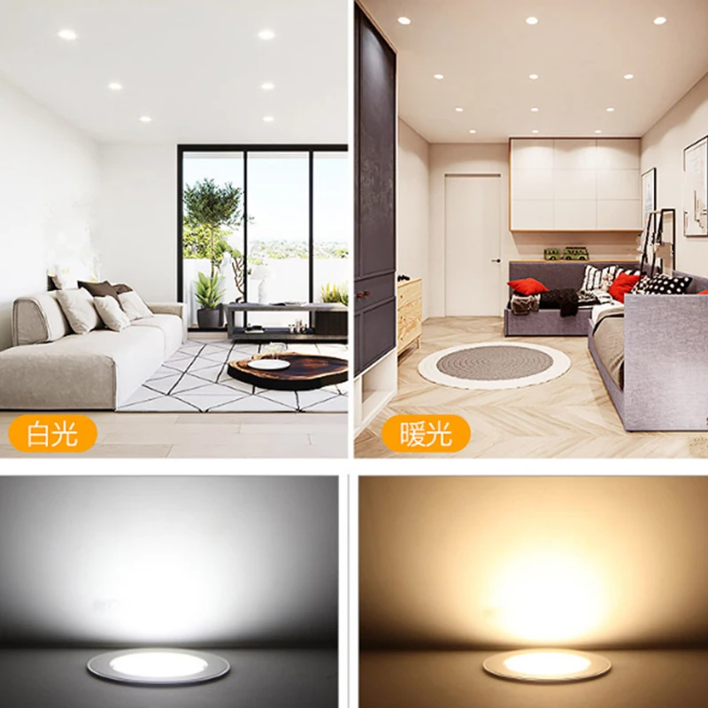 Round Panel Light Aluminum Shell Hot Ultra Thin Design Downlight 3W 4W ...