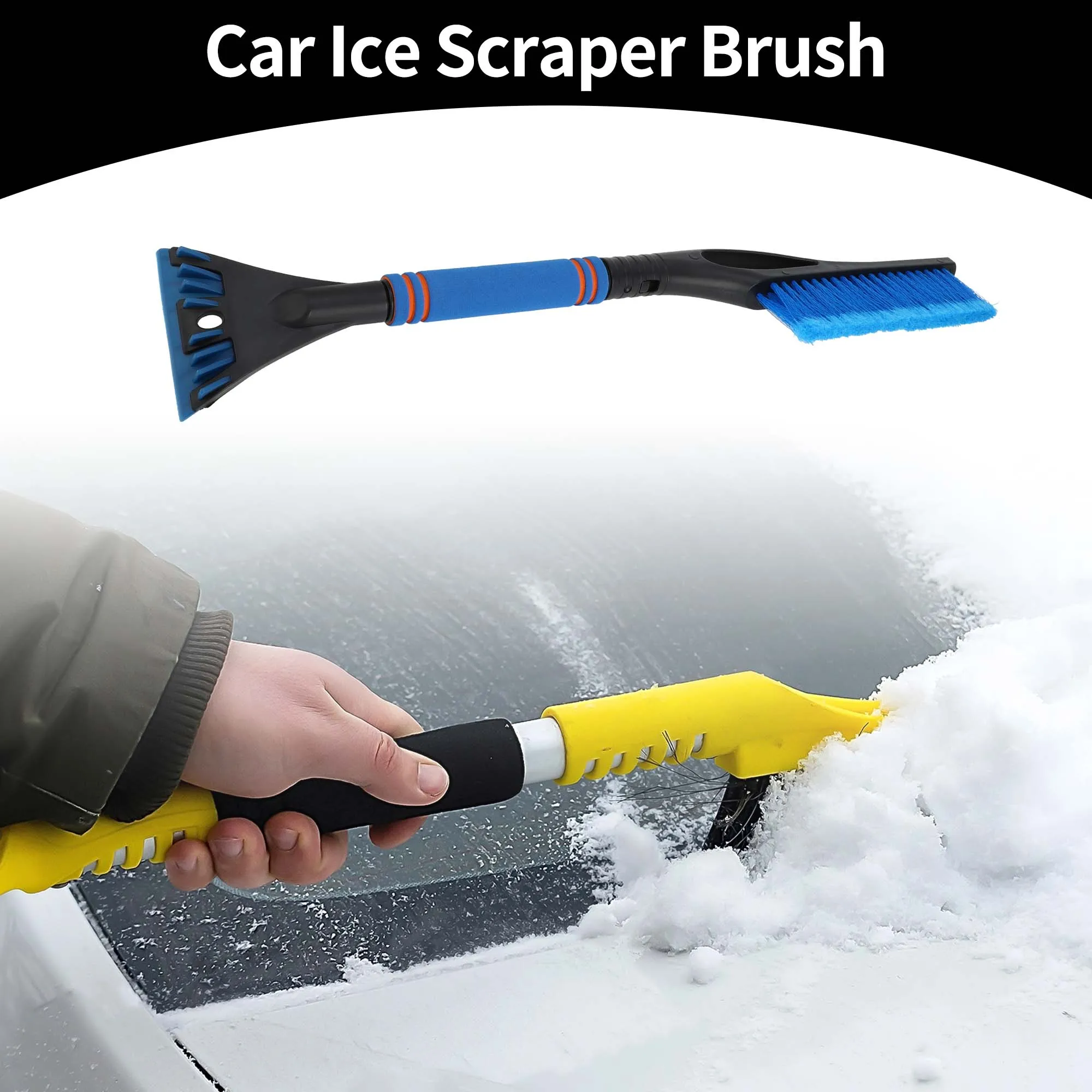 UXCELL 60x11cm Universal Car Ice Scraper Brush with Broom SUV Snow ...