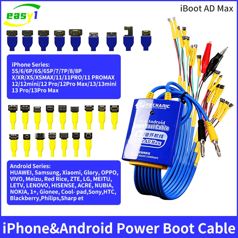 Mecánico IBoot AD Max, fuente de alimentación, Cable flexible 6 13Promax para iPhone y Android ...