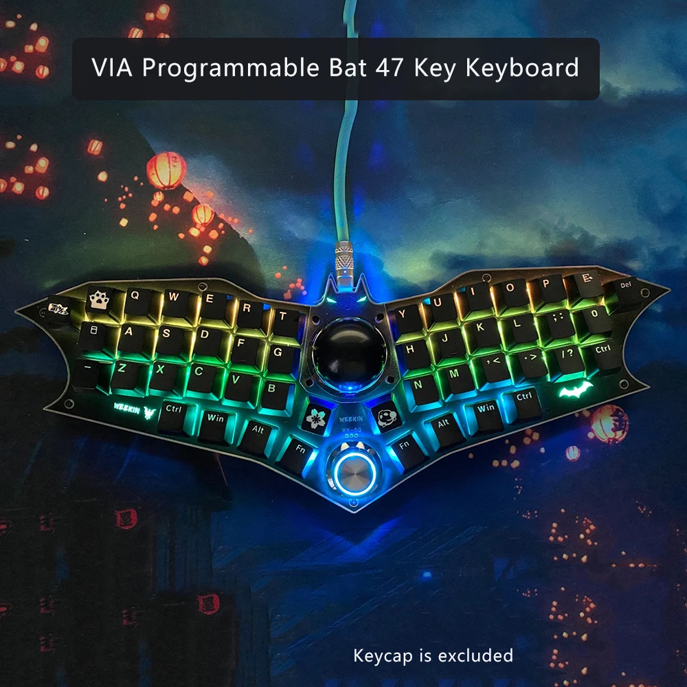 Bat-Keyboard-New-47-Keys-Macro-Mechanical-Keyboard-Programmable-VIA-Hot ...