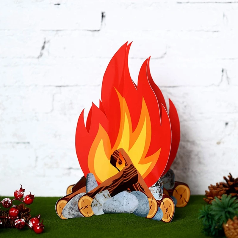 3D-Cardboard-Campfire-Centerpiece-Artificial-Fire-Fake-Flame-Paper ...