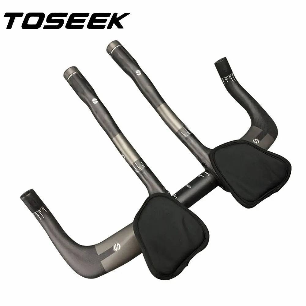 TOSEEK-Carbon-Fiber-Time-Trial-Handlebar-Bike-Road-TT-Rest-Bar-Ends ...