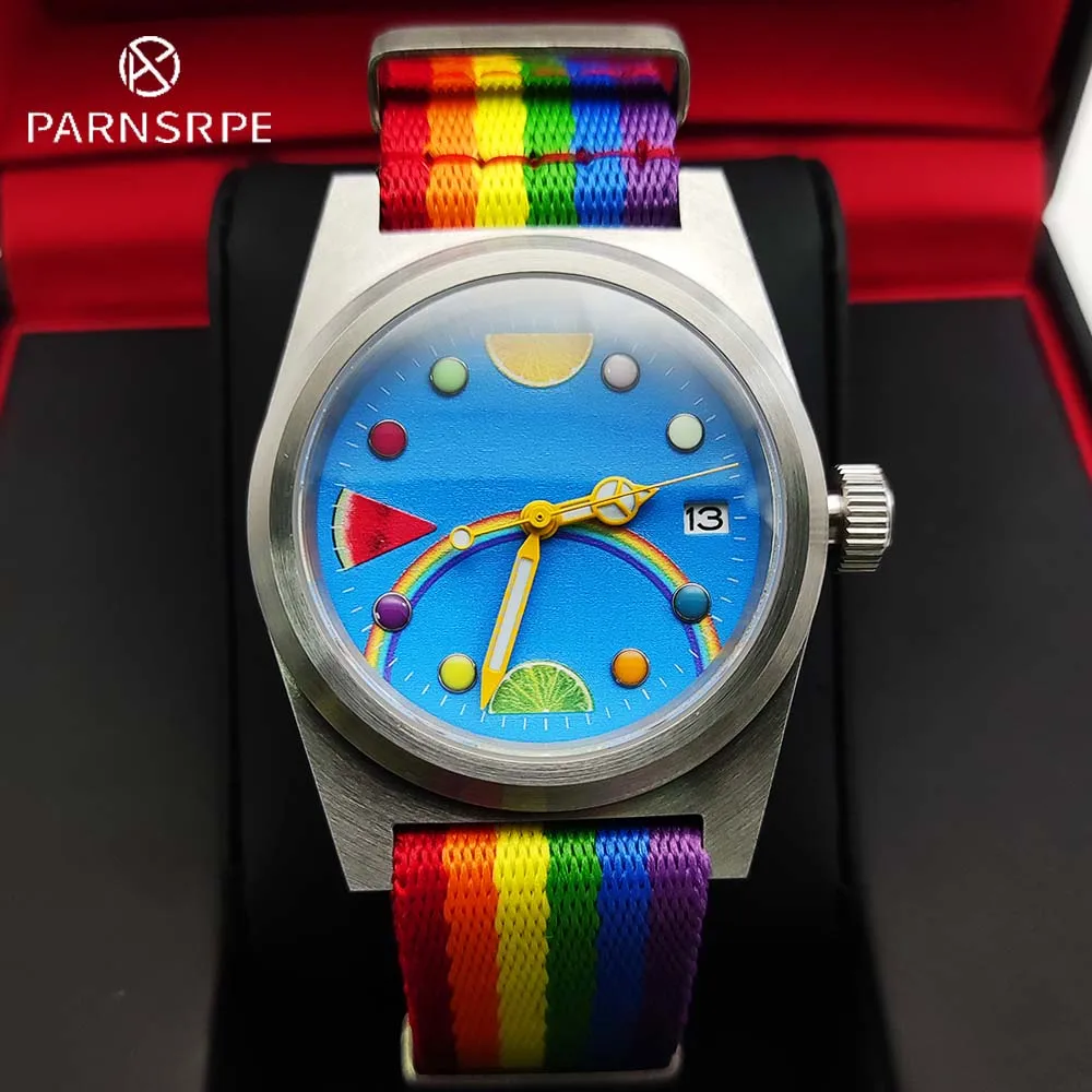 Men-s-Mechanical-Watch-38mm-Stainless-Steel-Case-with-Fruit-Aseptic ...