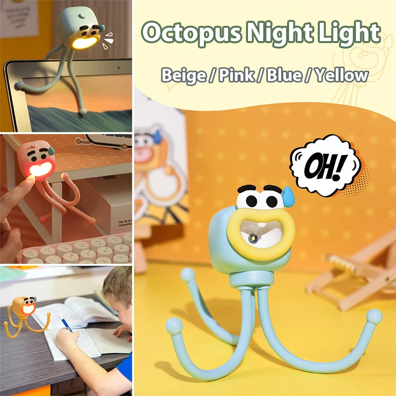 Octopus-Night-Light-Mini-Adjusting-Table-Lamp-Portable-Reading-Light ...