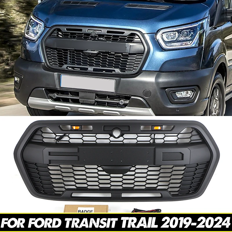 Front Grill W/light Fits For 2019 - 2024 Ford Transit Trail Mk8 ...