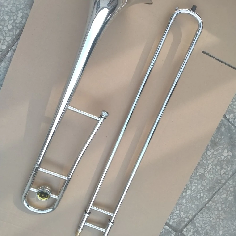 Nickel-plated E-flat alto trombone silver brass powerful horn musical ...