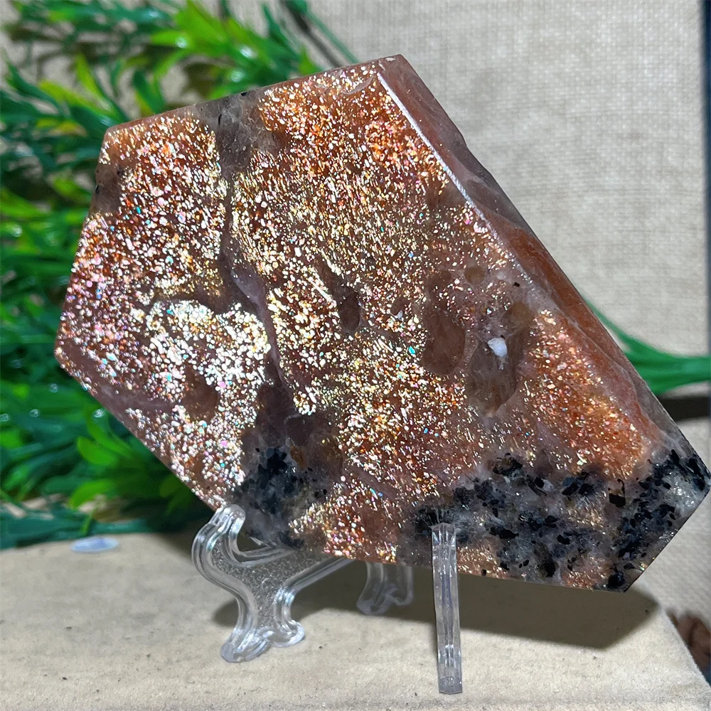 Sun-Gold-Flash-Sunstone-Slab-Slice-Quartz-Natural-Crystal-Home ...