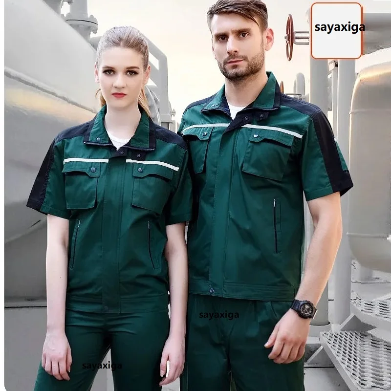 Summer-Work-Clothing-For-Men-Women-Workshop-Mechanic-Repair-Uniform ...