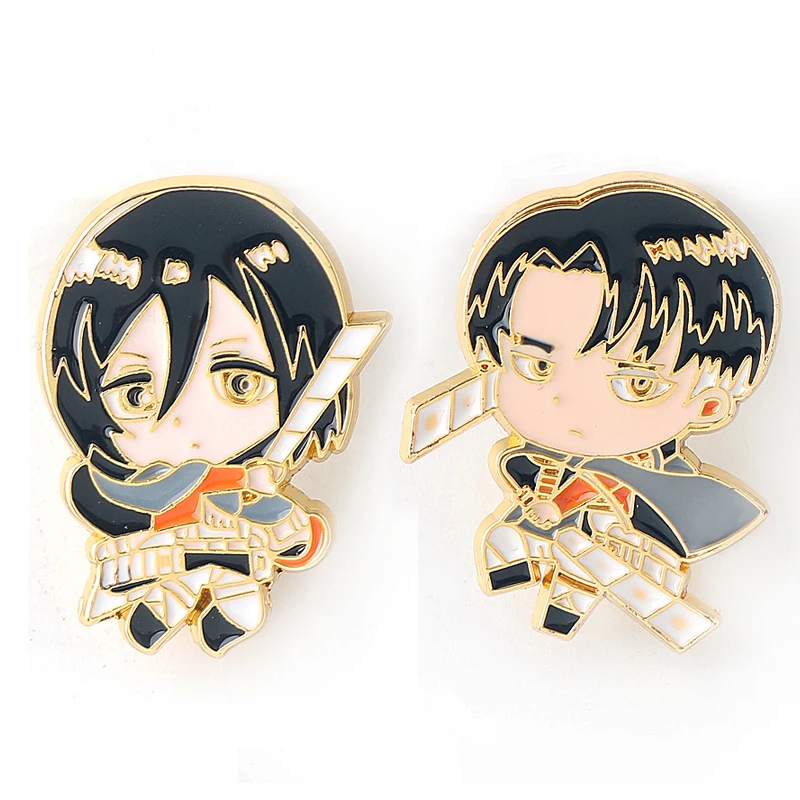 Japanese Anime Attack on Titan Enamel Pins Badges on Backpack Brooch ...