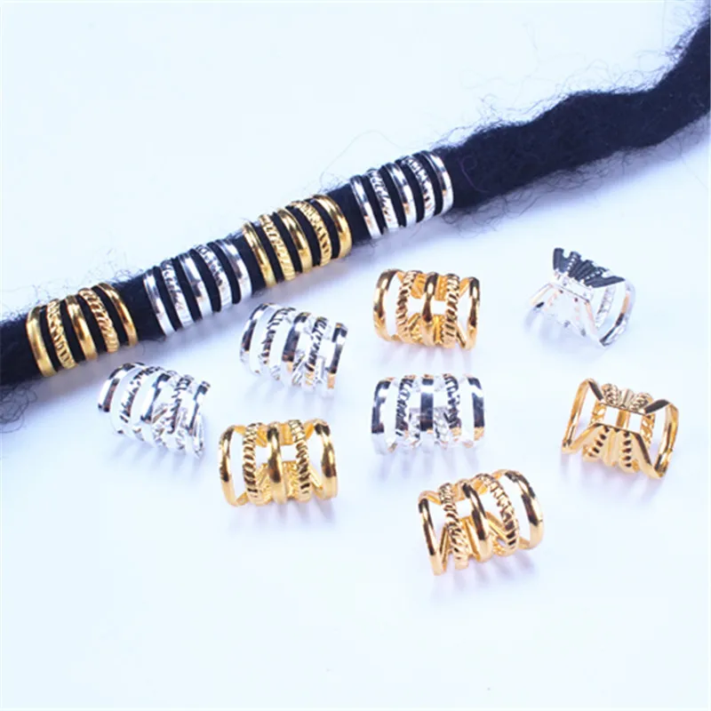 30Pcs-Opening-11x15mm-KC-Gold-Silver-Metal-Tube-Ring-Dreadlock-for ...
