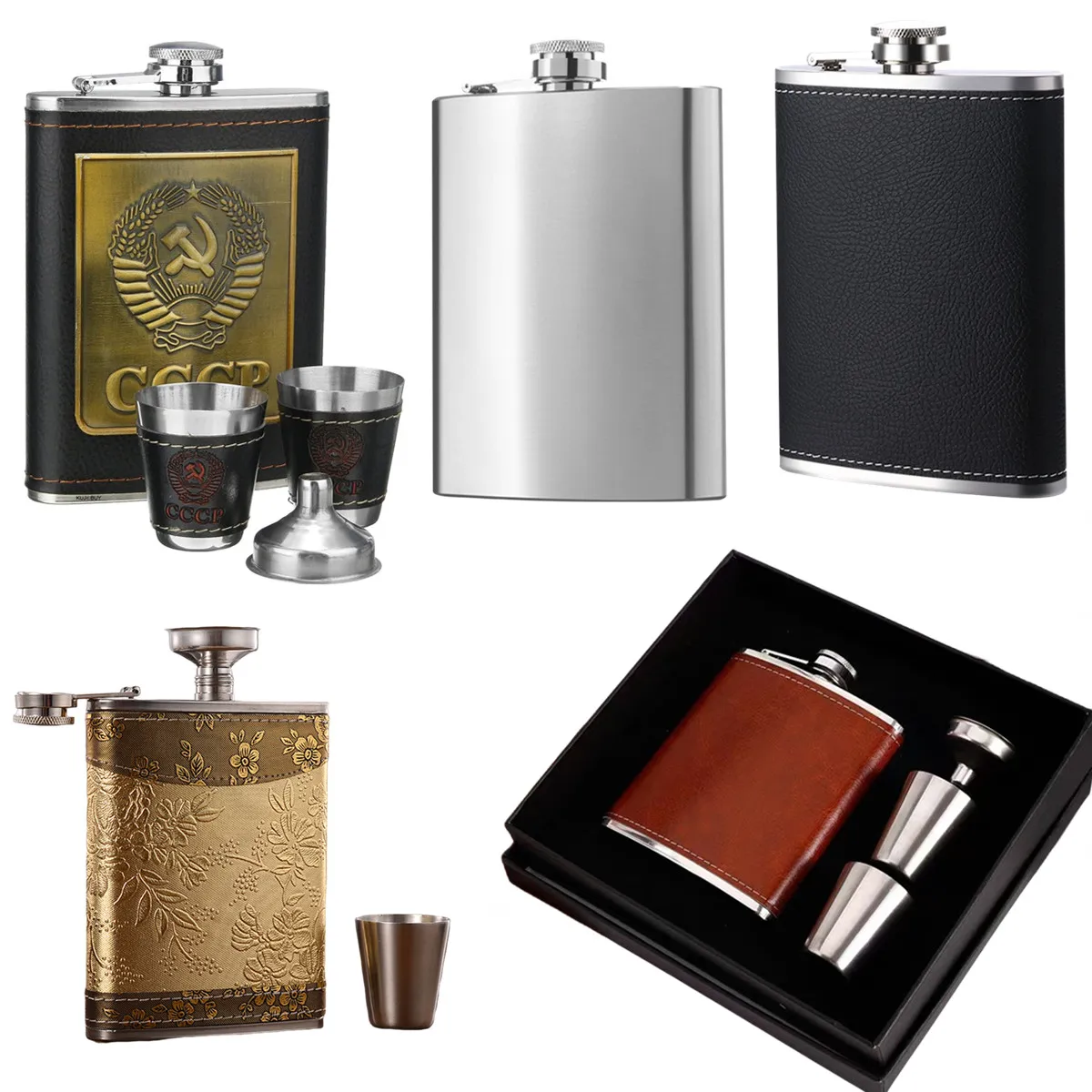 8oz-Portable-Pocket-Hip-Flask-Outdoor-Travel-Stainless-Steel-Flask ...