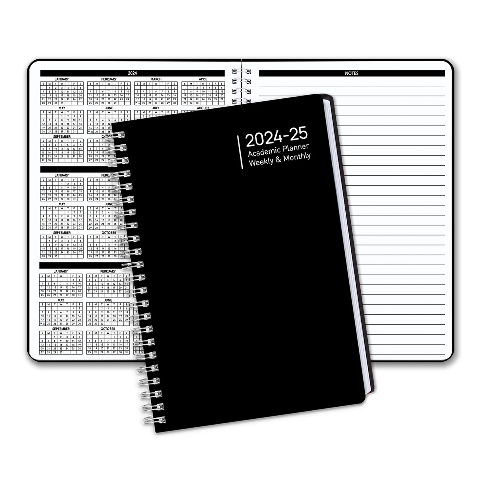 30sheets-2024-2025-Monthly-Planner-PVC-Cover-Two-Years-Calendar ...