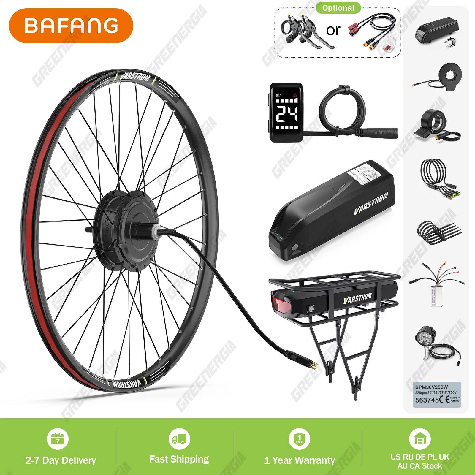 Bafang G020 48V 500W Rear Hub Motor Wheel EBike Kit Electric Bike ...