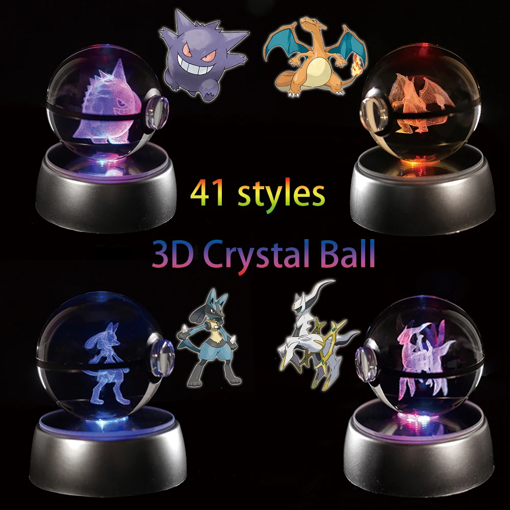Pokemon-Mimikyu-Snorlax-Mewtwo-Pikachu-Crystal-Ball-3D-Figures-Pokemon ...