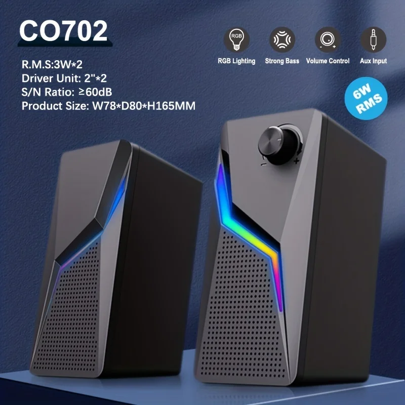 Computer-Gaming-Speakers-PC-Sound-Box-HIFI-Stereo-Microphone-USB-Wired ...