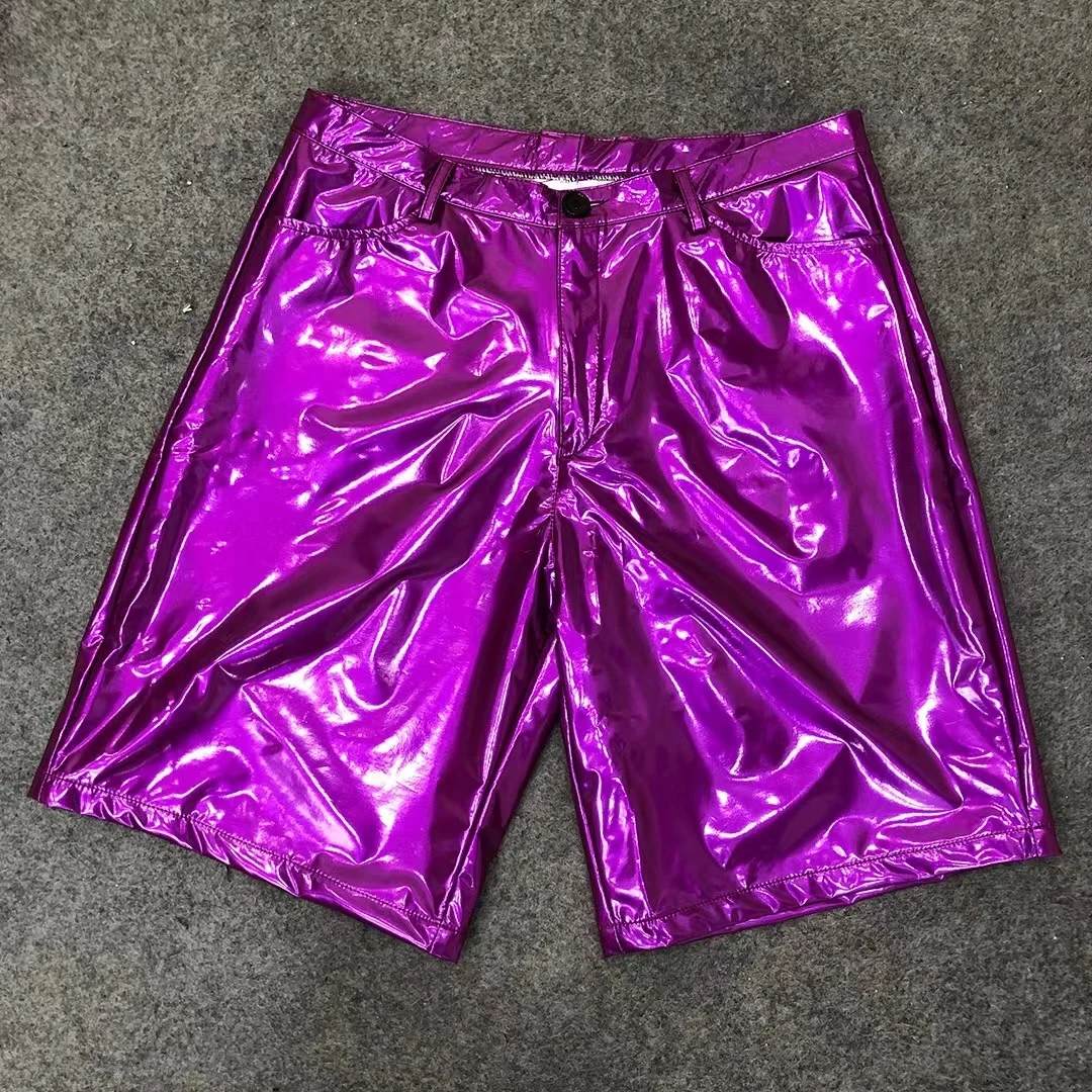 Thoshine-Brand-Summer-Men-Latex-Shorts-Loose-Fashion-PVC-Leather-Shorts ...