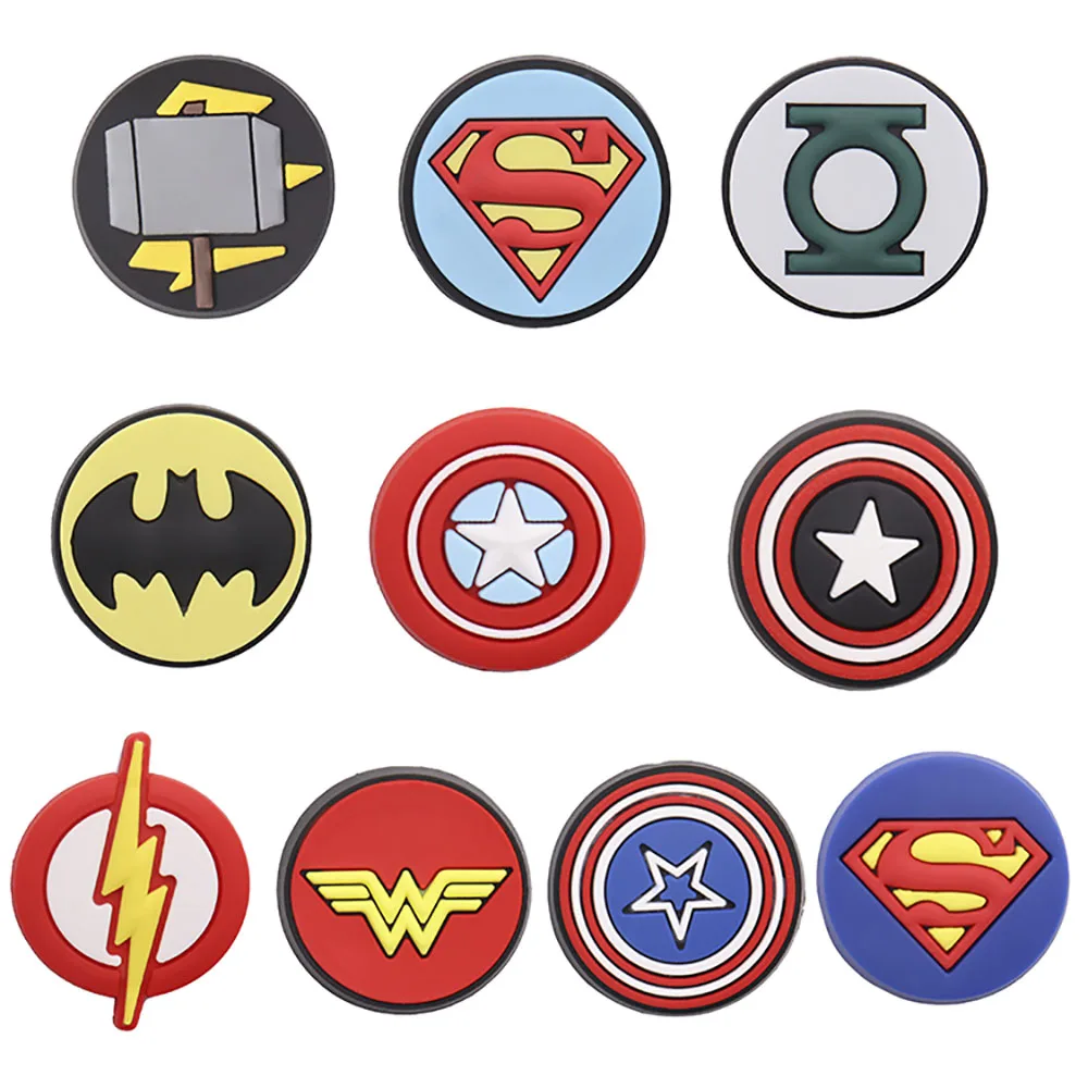 New-Arrival-1-10pcs-Shoe-Charms-Superhero-Badge-Superman-Batman ...
