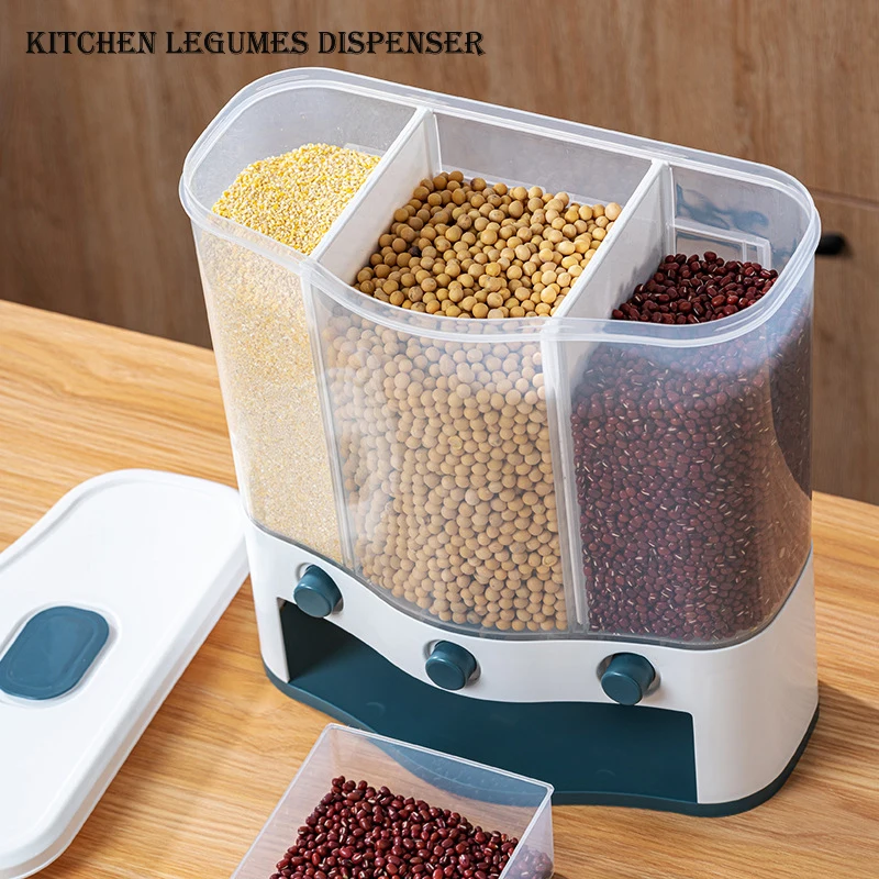 Kitchen-Legumes-Dispenser-Rice-Cereal-Storage-Container-Wall-Mounted ...