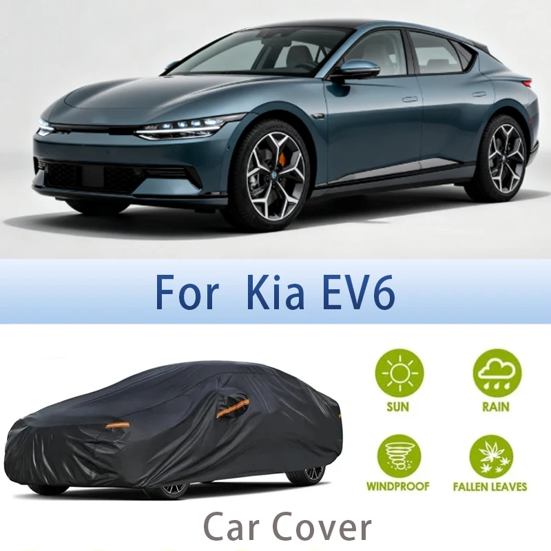 For Kia EV6 Outdoor Protection Full Car Covers Snow Cover Sunshade ...