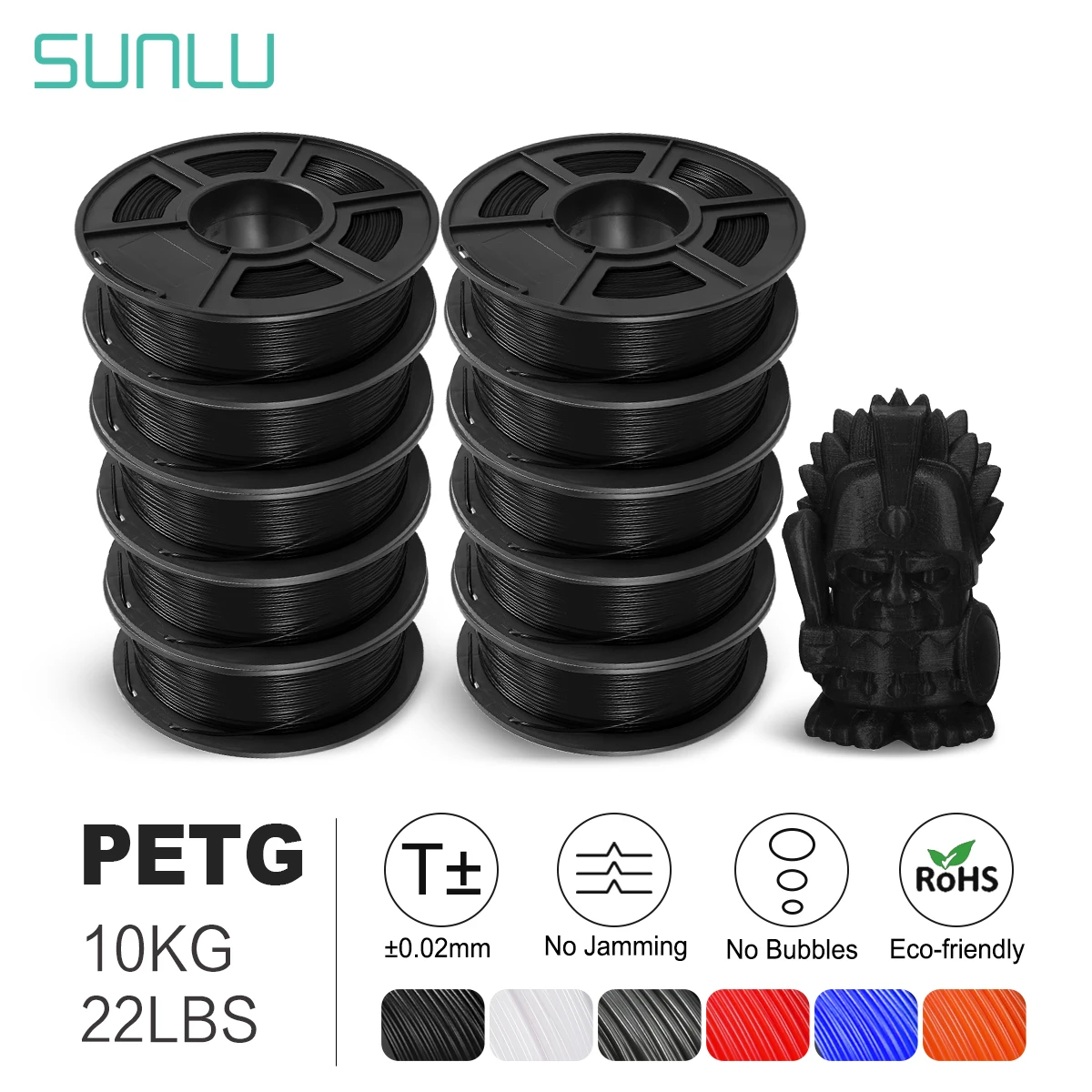 SUNLU-10KG-3D-Filament-PETG-Filament-10kg-22-lbs-1-75mm-3D-Printer ...