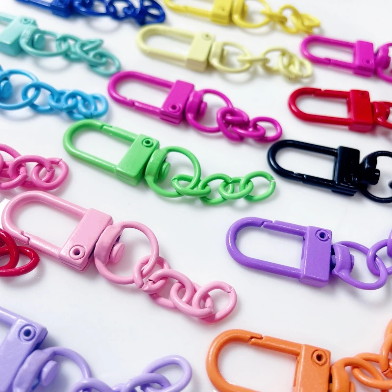 10-20pcs-Keyring-Lobster-Clasp-Spring-Buckle-With-Chains-Colored ...