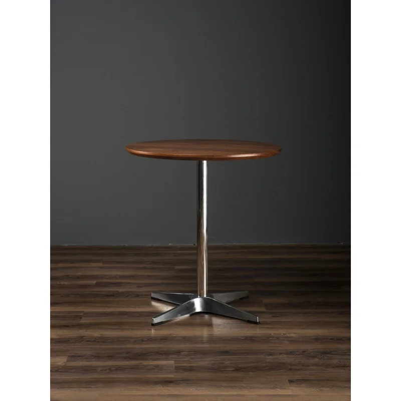Nordic-Simple-Table-Walnut-Coffee-Shop-Dining-Table-Stainless-Steel ...
