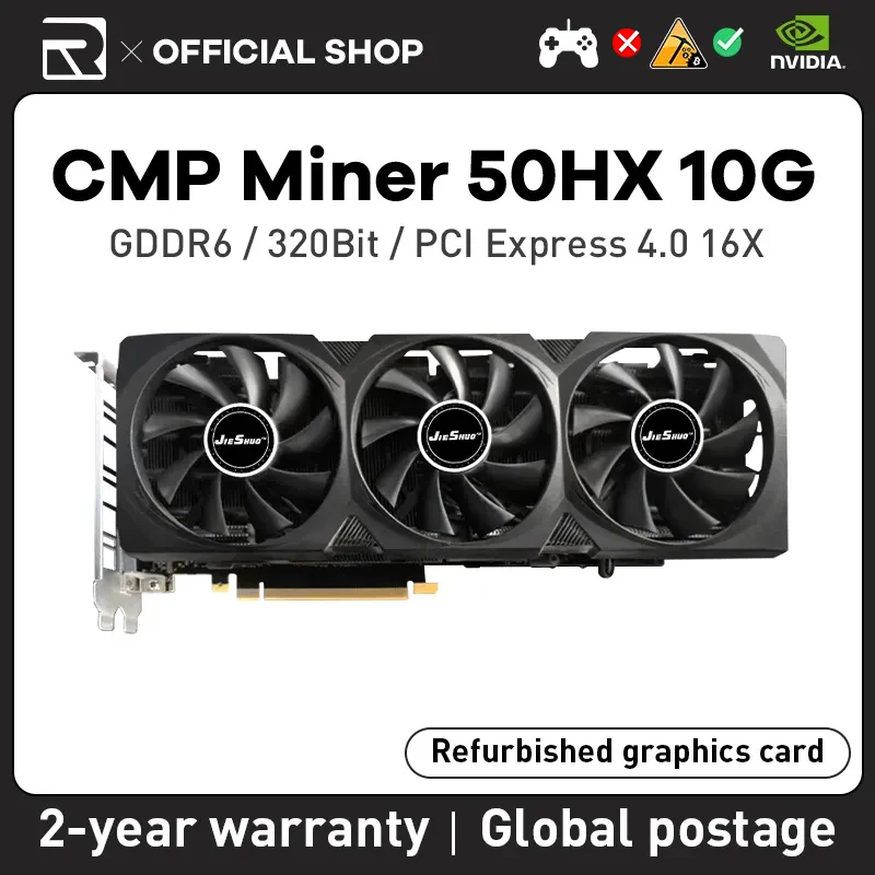 JIESHUO-NVIDIA-CMP-50HX-10GB-Three-Fan-Professional-Mining-Graphics-GPU ...
