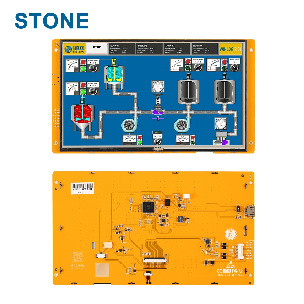 STONE 10.1 Inch TFT LCD Display Module HMI Smart Home Touch Control Panel 1024*600 with MCU and ...