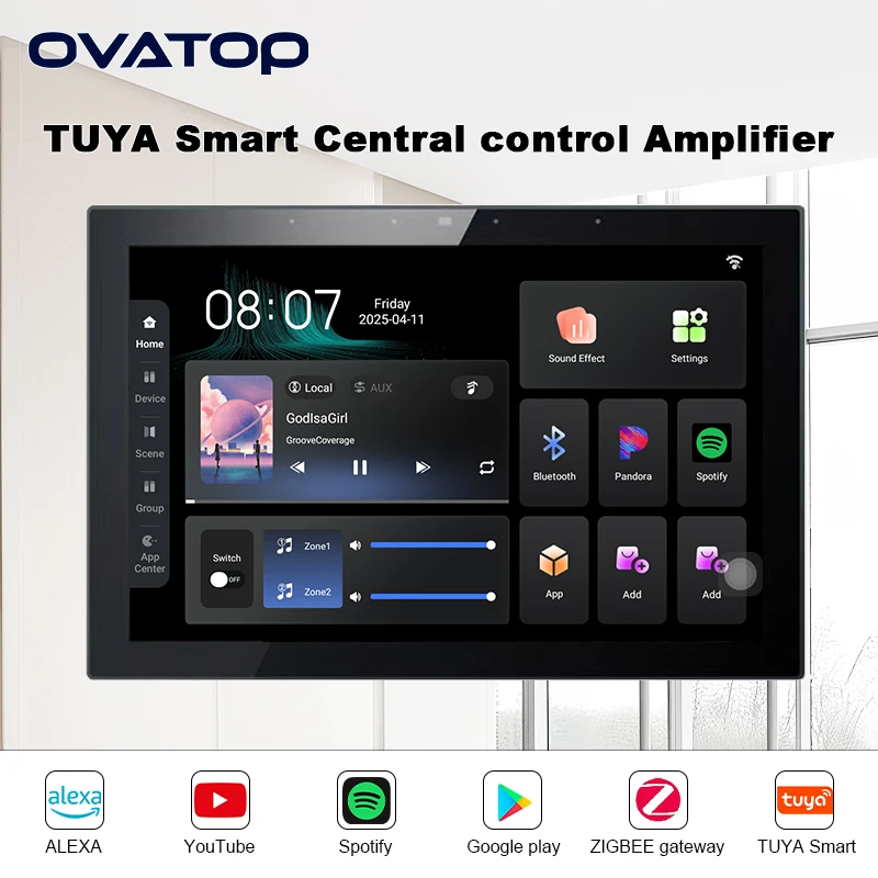 10inch touch screen TUYA ZIGBEE Smart Audio wall Amplifier WIFI ...