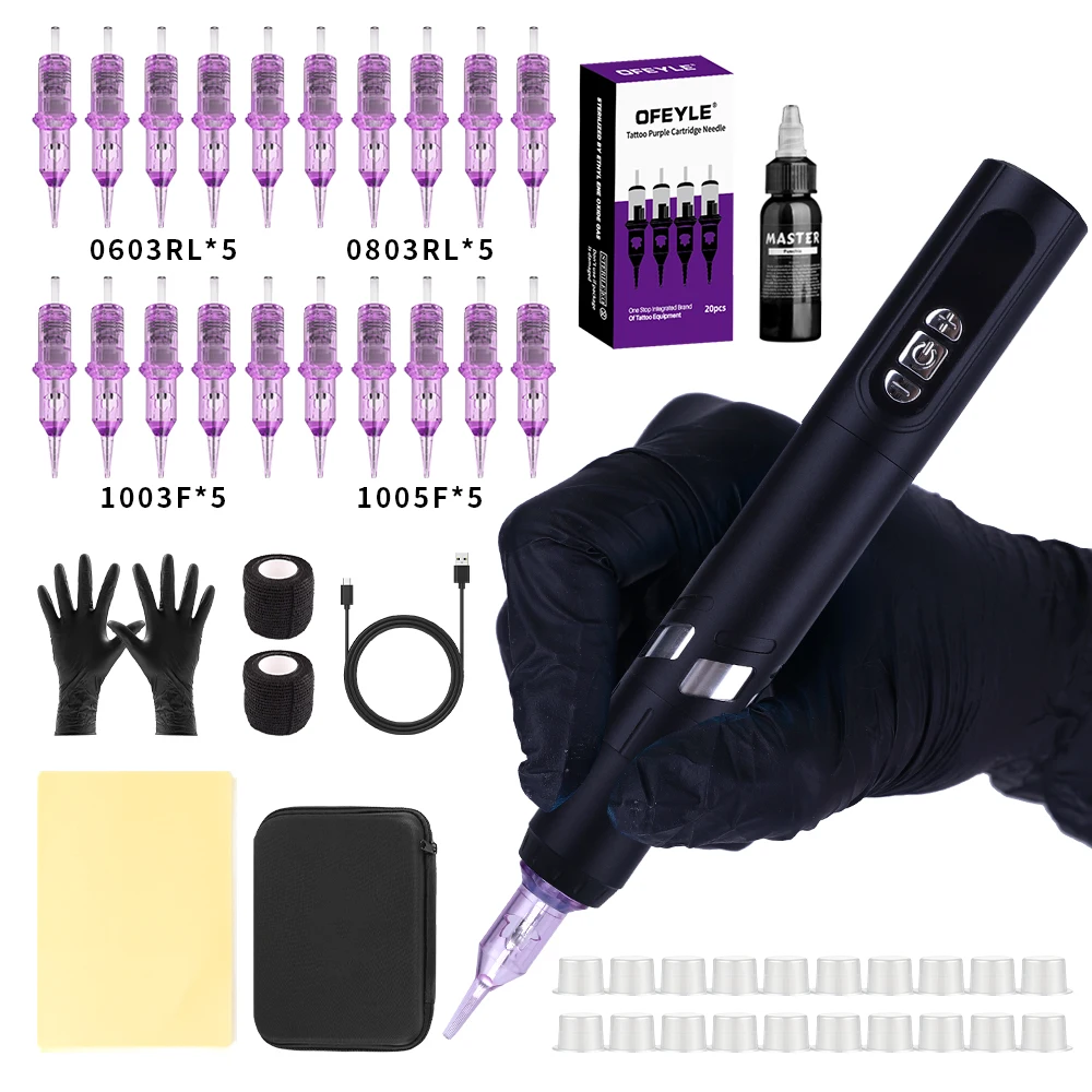 OFEYLE-107-Complete-Tattoo-Kit-Wireless-Pen-Tattoo-Machine-For ...