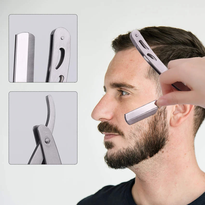 1pc Men's Straight Hairdresser Razor Holder Hair Removal Shaving Armpit ...