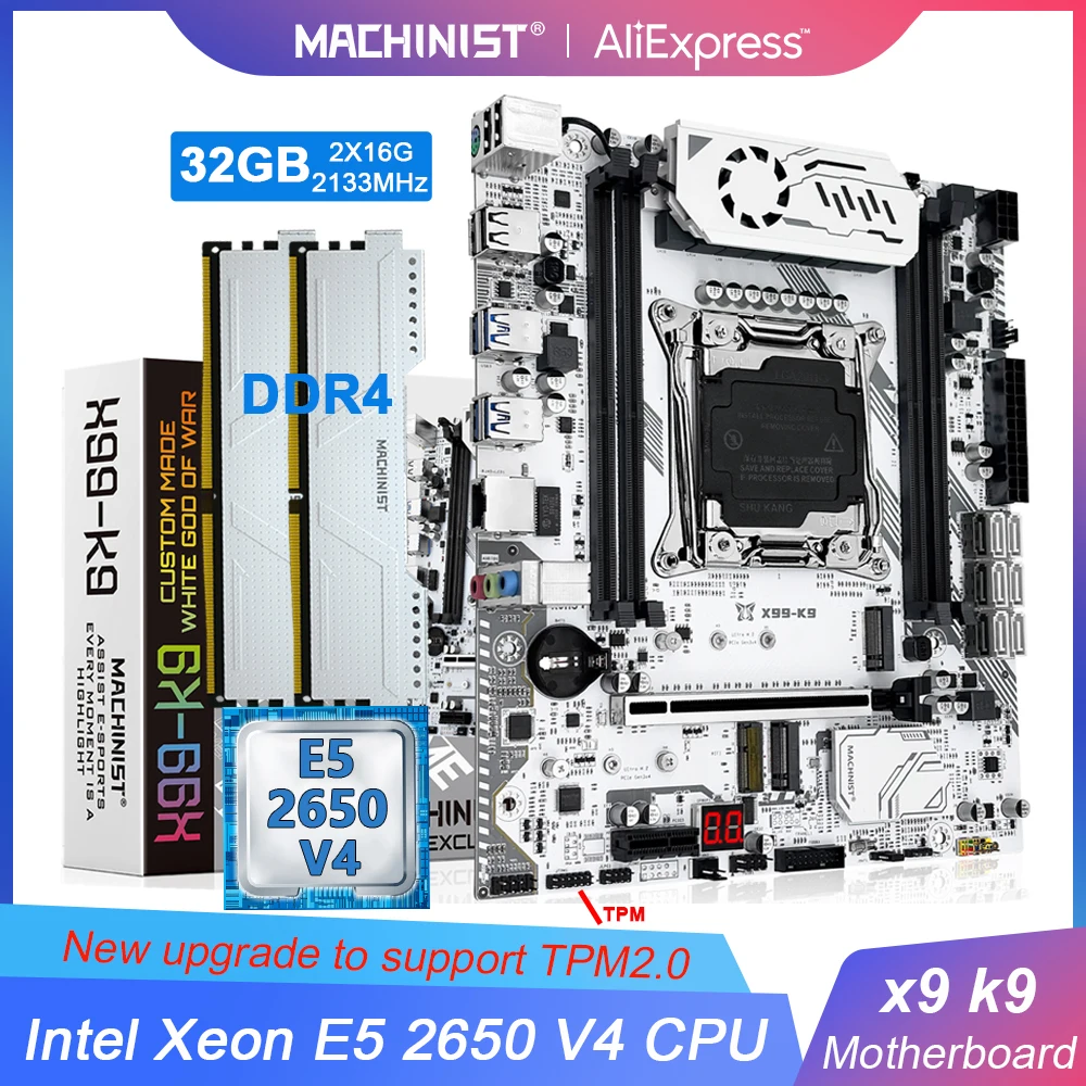 MACHINIST X99 K9 motherboard TPM 2.0Interface LGA 2011-3 Set kit Xeon ...
