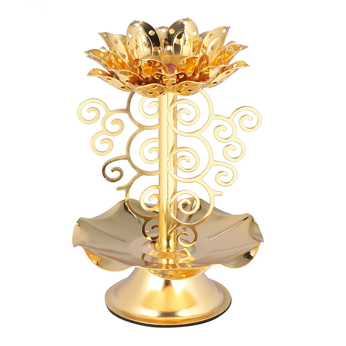 Holder-Lotus-Gold-Diwali-Diya-Lamp-Indian-Stand-Brass-Lamps-Oil-Flower ...