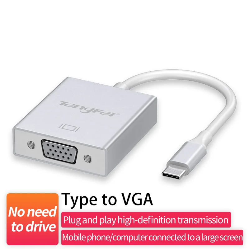 Adaptador Usbc a Vga USB 3,1 tipo C macho a hembra Cable convertidor ...
