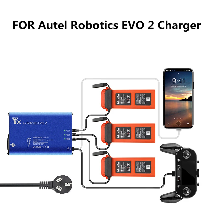 For Autel Robotics EVO 2 Battery Charger Hub 5in1 Charging Hub for ...