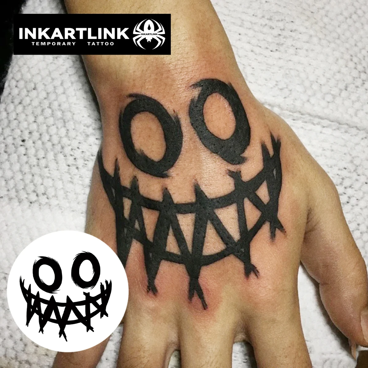 Smiley face temporary tattoo - Bronctattooaus.com