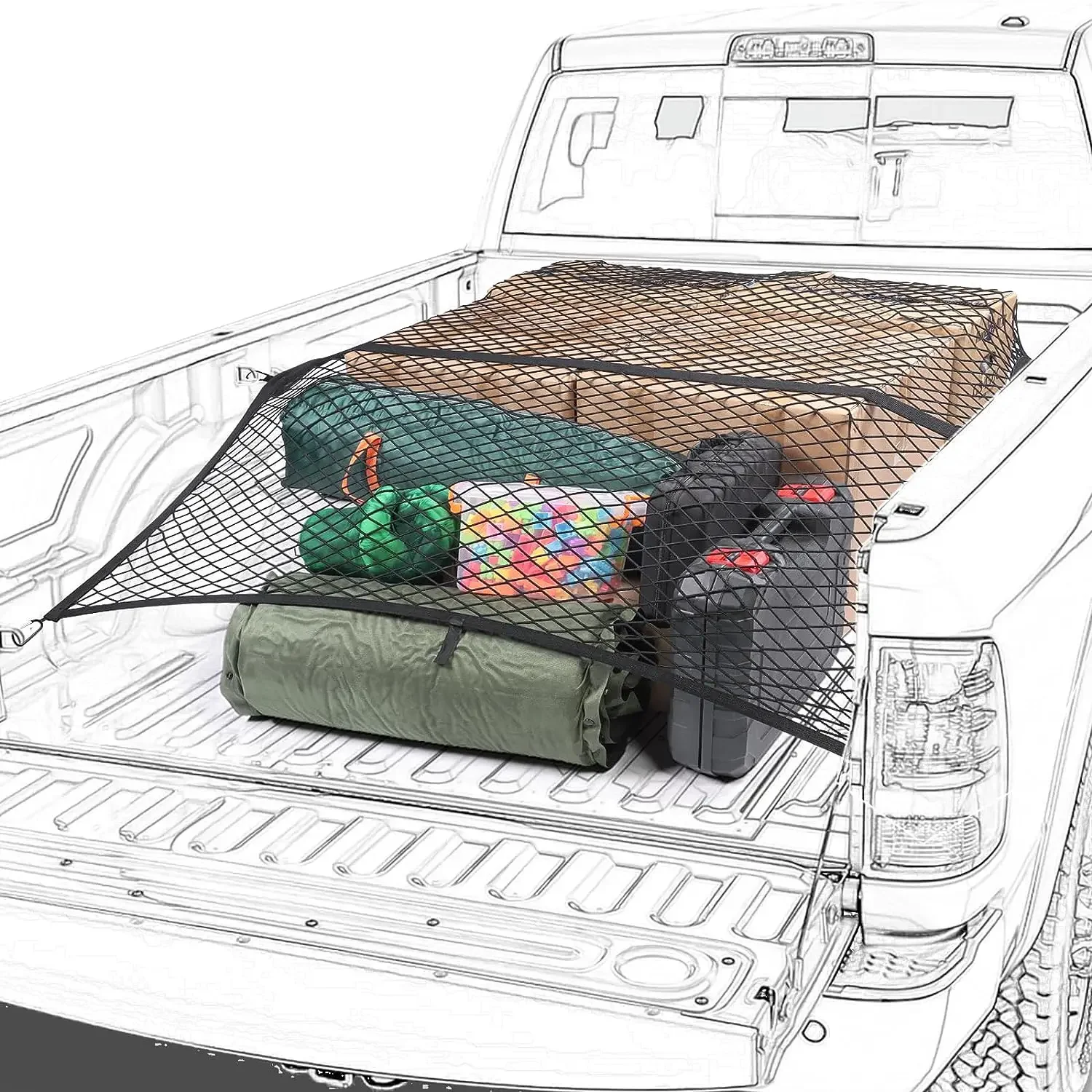 100x120cm-Truck-Bed-Cargo-Net-Truck-Rear-Trunk-Net-with-6-Hooks-Elastic ...