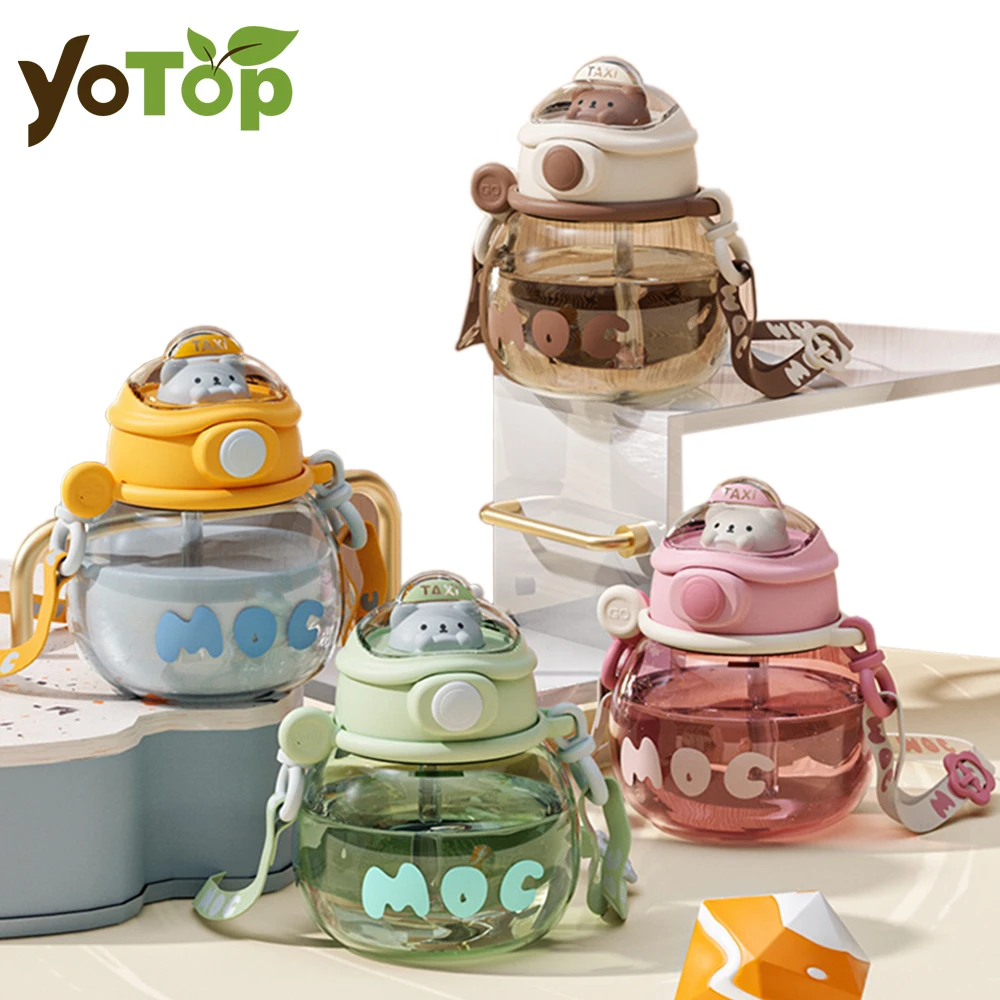 Kids-Water-Sippy-Cup-Cute-Bear-Cartoon-Baby-Feeding-Cups-with-Straws ...