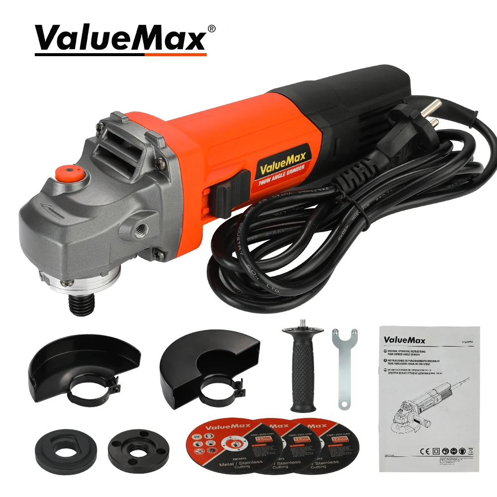 ValueMax-750W-Electric-Angle-Grinder-125mm-220V-Corded-Grinding-Machine ...