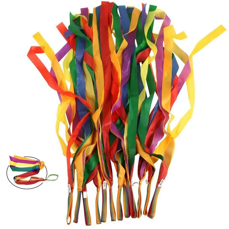 2PCS-Rainbow-Ribbon-Streamer-Rhythmic-Gymnastics-Dance-Fun-Party-Games ...