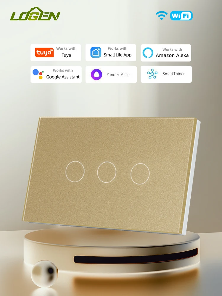 Logen-Wifi-1-2-3Gang-US-standard-Smart-Touch-Switch-1Way-Wall-Light ...