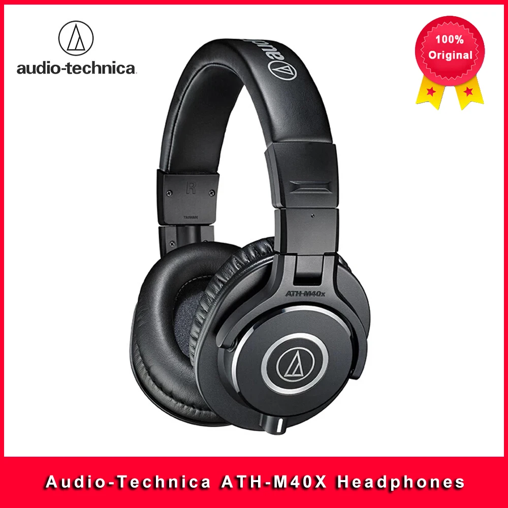 Original audio technica ATH M40x monitor profissional fones de ouvido sobre orelha fones de ...