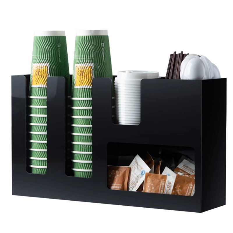 Acrylic-Cup-Holder-Multi-compartment-Cup-Storage-Rack-Straw-Storage-Box ...