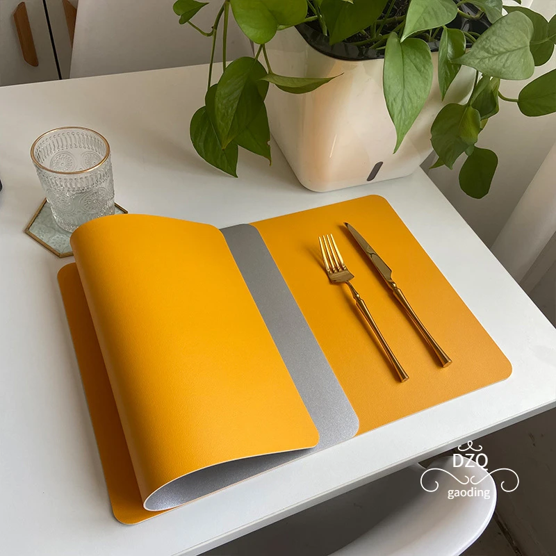 Double-layer-PU-Leather-Table-Mat-Insulation-Waterproof-Double-Side ...
