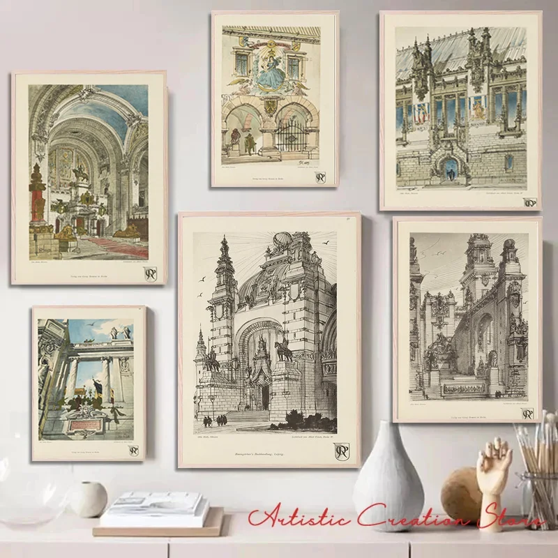 Retro-Classic-European-Palace-Famous-Manuscripts-Art-Prints-Poster ...