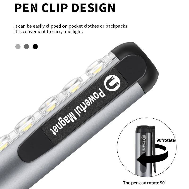 Mini LED Flashlight USB Rechargeable 300LM 7 COBIntelligent Fast ...