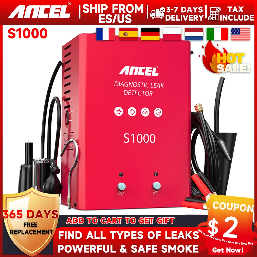 ANCEL-S1000-Smoke-Leak-Detector-Autool-Smoking-Pipes-Generator-For-Cars ...